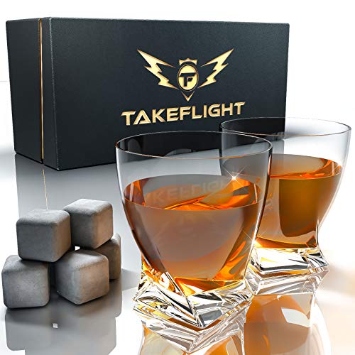 Whiskey Glasses Gift Set - Whisky Gifts for Men | Fill this Whiskey Glass Set with Your Favorite Bourbon or Scotch | Cool Gifts for Men, Father's Day Gift for Dad or Brother, Man Cave Accessories