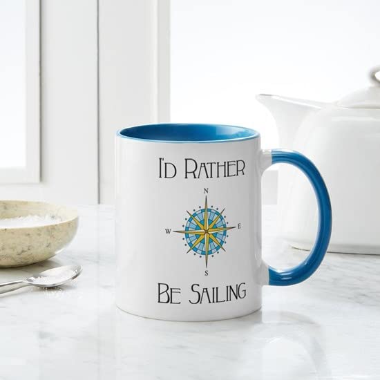 CafePress Id Rather Be Sailing Mugs Ceramic Coffee Mug, Tea Cup 11 oz