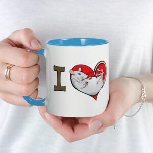 CafePress I Heart Rats (Albino And Hooded) Mug Ceramic Coffee Mug, Tea Cup 11 oz