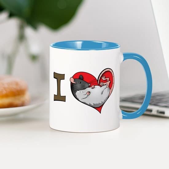 CafePress I Heart Rats (Albino And Hooded) Mug Ceramic Coffee Mug, Tea Cup 11 oz