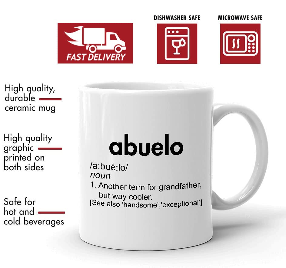 Dictionary Definition Fathers Day Gift Grandpa Abuelo Coffee Mug, Tee for Men Guys, Sarcastic Sense Of Humor Tea Cup