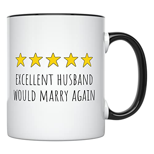 YouNique Designs Wedding Anniversary Mug for Him, 11 Ounces, Husband Mug, I Love You Cup for Him, Just Because Mug for Him, Groom Coffee Mug, Honeymoon Coffee Cup (Black Handle)