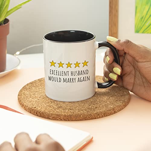 YouNique Designs Wedding Anniversary Mug for Him, 11 Ounces, Husband Mug, I Love You Cup for Him, Just Because Mug for Him, Groom Coffee Mug, Honeymoon Coffee Cup (Black Handle)