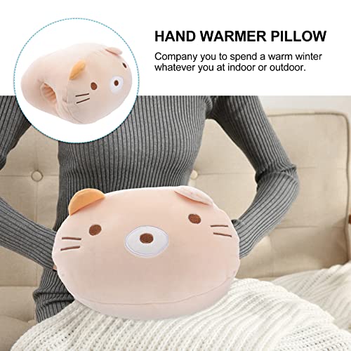 Abaodam Plush Portable Hand Warmer Safe and Reliable Household Warm Items Pillow with Hand Warmer (Cat)