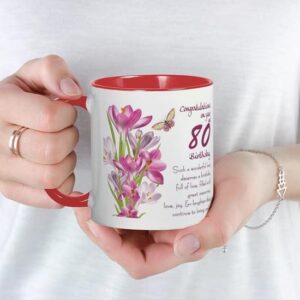 CafePress 80Th Birthday Crocus Gift Mug Mugs Ceramic Coffee Mug, Tea Cup 11 oz