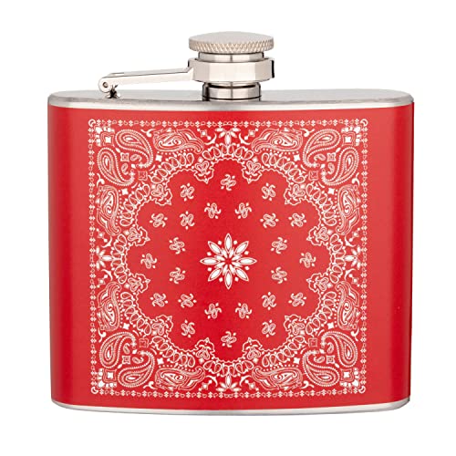 Red Bandana 5 oz. Stainless Steel Flask