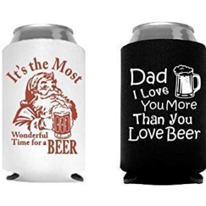 Funny Christmas Stocking Stuffer for Dad Husband Men Santa Beer Lover Gift - Set of 2