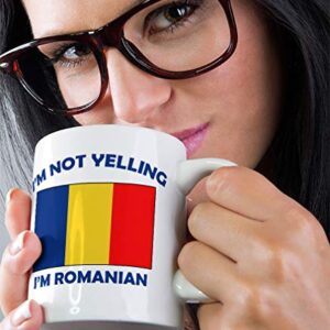 I'M Not Yelling I Am Romanian Romania Romanians Ceramic Coffee Tea Mug Cup Holiday Christmas Hanukkah Gift For Men & Women