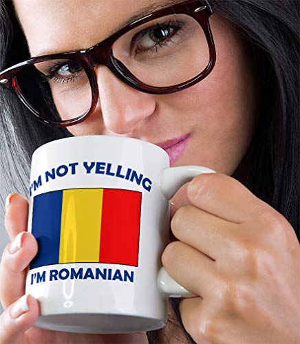 I'M Not Yelling I Am Romanian Romania Romanians Ceramic Coffee Tea Mug Cup Holiday Christmas Hanukkah Gift For Men & Women