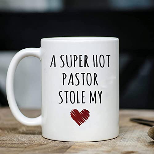 Pastor Mug - Pastor Gift - A Super Hot Pastor Stole My Heart Mug - Pastor Wife - Pastor Husband - Valentine's Day Gift - Couples Gifts