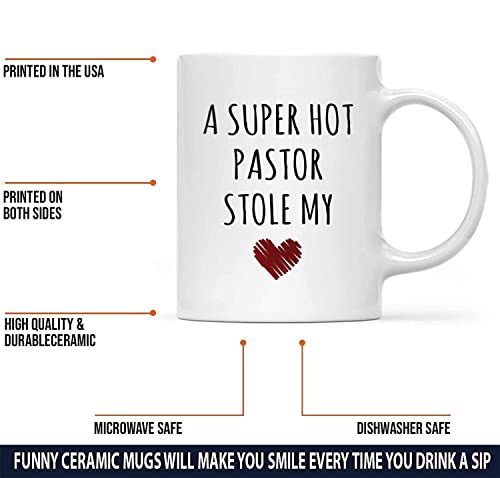 Pastor Mug - Pastor Gift - A Super Hot Pastor Stole My Heart Mug - Pastor Wife - Pastor Husband - Valentine's Day Gift - Couples Gifts