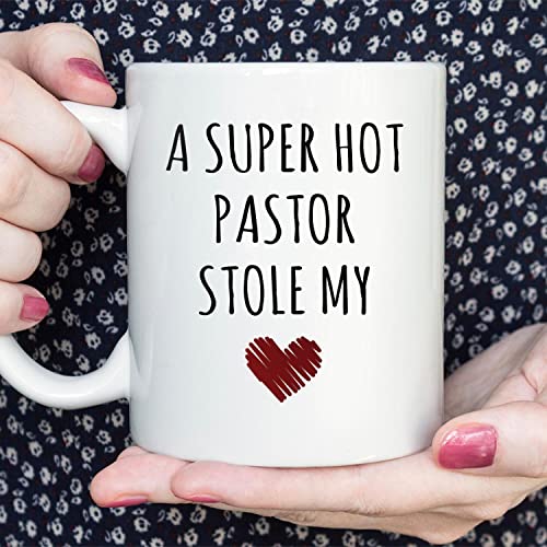 Pastor Mug - Pastor Gift - A Super Hot Pastor Stole My Heart Mug - Pastor Wife - Pastor Husband - Valentine's Day Gift - Couples Gifts