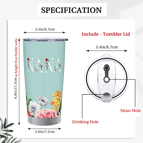 Waldeal Gifts for Nana, Grandma Tumbler From Grandchildren, 20 Oz Thermal Tumbler with Flip Lid, Mothers Day Birthday Christmas Gift for Gigi, Grandma Again, New Gigi