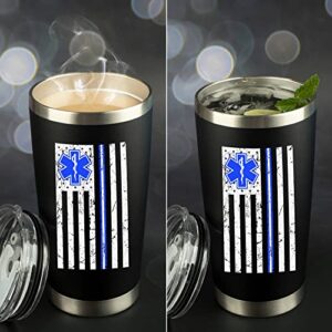 EMT Gifts Paramedic Mug | 20 Ounce Stainless Steel Travel Tumbler Cup w Lid and Straws | for Men Women Nurse EMS Ambulance Stuff