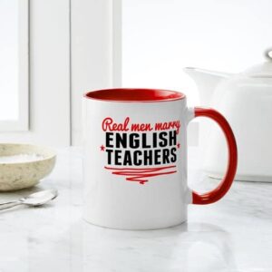 CafePress Real Men Marry English Teachers Mugs Ceramic Coffee Mug, Tea Cup 11 oz