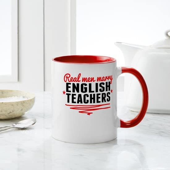 CafePress Real Men Marry English Teachers Mugs Ceramic Coffee Mug, Tea Cup 11 oz