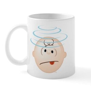 cafepress peanuts charlie brown dizzy emoj ceramic coffee mug, tea cup 11 oz