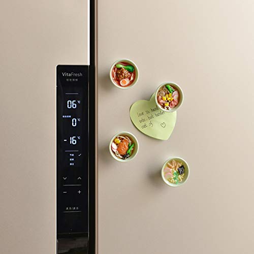 Hey Foly Cute Refrigerator Magnets Funny Magnets for Fridge, Simulation Japanese Ramen Refrigerator Magnet, Fine for Whiteboards, Maps and Home Decoration Magnetic Objects and Simulating Food Game