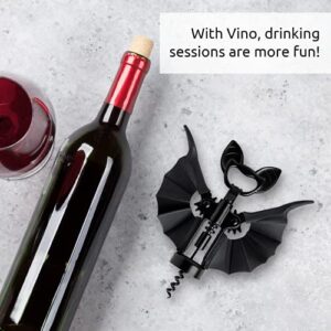 OTOTO Vino Spooky Bat Wine Opener - 2-in-1 Wine & Beer Opener, Corkscrew & Bottle Opener - Wine Accessories & Gifts for Wine Lovers