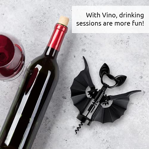 OTOTO Vino Spooky Bat Wine Opener - 2-in-1 Wine & Beer Opener, Corkscrew & Bottle Opener - Wine Accessories & Gifts for Wine Lovers