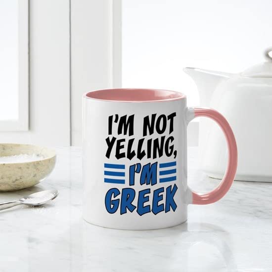 CafePress I'm Not Yelling I'm Greek Mugs Ceramic Coffee Mug, Tea Cup 11 oz