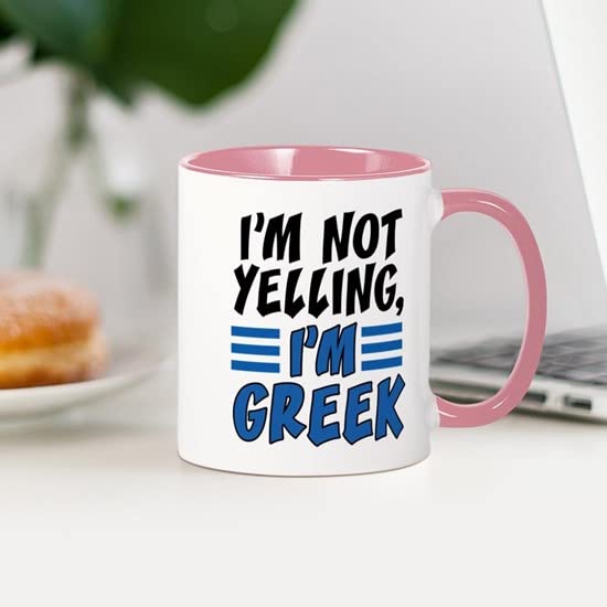 CafePress I'm Not Yelling I'm Greek Mugs Ceramic Coffee Mug, Tea Cup 11 oz