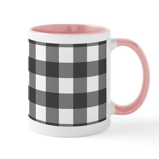 CafePress Black White Buffalo Plaid Mugs Ceramic Coffee Mug, Tea Cup 11 oz