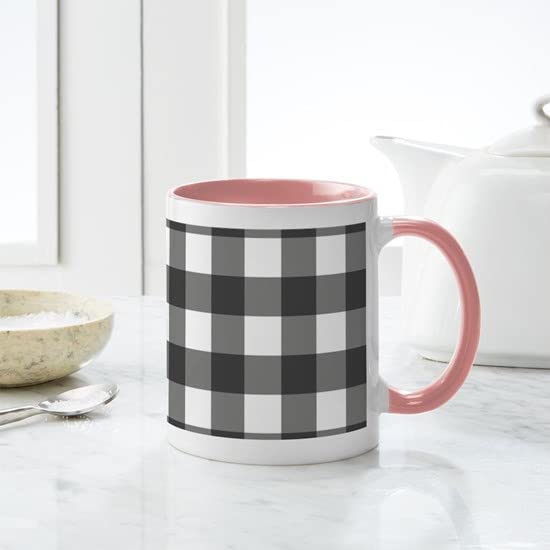 CafePress Black White Buffalo Plaid Mugs Ceramic Coffee Mug, Tea Cup 11 oz