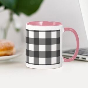 CafePress Black White Buffalo Plaid Mugs Ceramic Coffee Mug, Tea Cup 11 oz