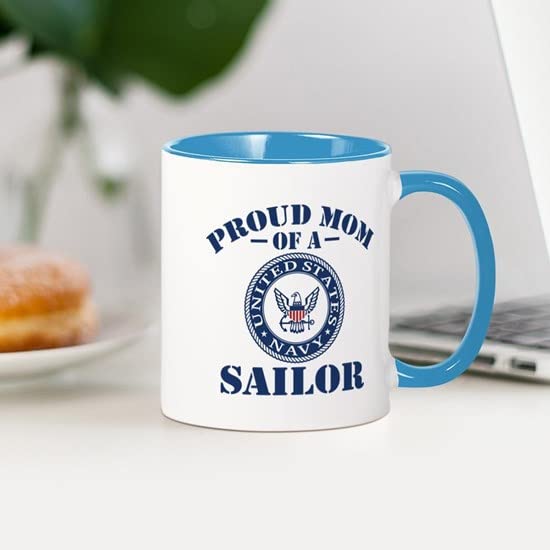 CafePress Proud Mom Of A US Navy Sailor Mug Ceramic Coffee Mug, Tea Cup 11 oz