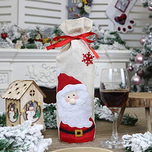 HOBBMS New Christmas Supplies Red Wine Bottle Set Old Man Snowman Elk Red Wine Bag Household Items Decorations，Christmas Decoration Xmas Wine Bottle Set Fun Christmas Theme Cutlery Wine Bottle