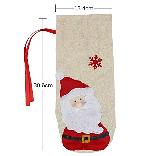 HOBBMS New Christmas Supplies Red Wine Bottle Set Old Man Snowman Elk Red Wine Bag Household Items Decorations，Christmas Decoration Xmas Wine Bottle Set Fun Christmas Theme Cutlery Wine Bottle