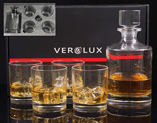 Verolux Whiskey Decanter 2 Sets in Gift Box - Christmas Holiday, Birthday gifts for men and women - Home Bar Accessories for Bourbon, Scotch, Liquor, Whisky, Gin, Rum, Tequila, Vodka and Brandy