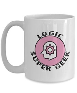 science nerd mug – logic super geek – large nerd coffee cup – birthday anniversary christmas gift stocking stuffer – nerdy friend boyfriend girlfriend brother sister co-worker classmate men women