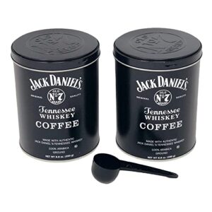 jack daniels coffee (pack of 2) 8.8oz each bundled with a complimentary measuring spoon 100% arabica medium roast ground gourmet coffee kosher