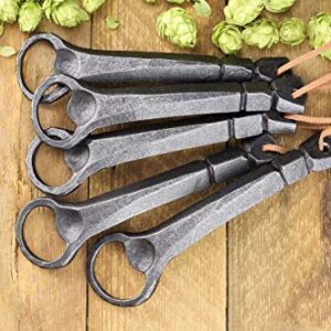 Bottle Opener - Black Dog Ironworks | Beer Opener, Hand Forged Iron Gift for Men | Great Gift for Groomsmen, Fathers Day or 6 year anniversary | Henley Style