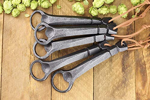 Bottle Opener - Black Dog Ironworks | Beer Opener, Hand Forged Iron Gift for Men | Great Gift for Groomsmen, Fathers Day or 6 year anniversary | Henley Style