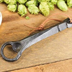 Bottle Opener - Black Dog Ironworks | Beer Opener, Hand Forged Iron Gift for Men | Great Gift for Groomsmen, Fathers Day or 6 year anniversary | Henley Style