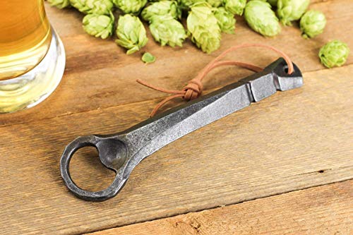 Bottle Opener - Black Dog Ironworks | Beer Opener, Hand Forged Iron Gift for Men | Great Gift for Groomsmen, Fathers Day or 6 year anniversary | Henley Style