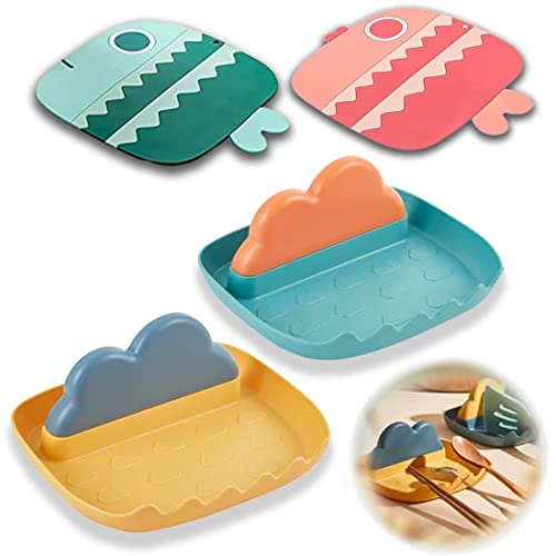 Spoon Rest with Pot Lid Holder, kitchen gadget set, used in kitchen neat cutlery-Multi-set (cloud)