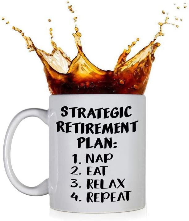 Generic Funny Coffee Mug Retirement Gifts for Women Men, white 11 Oz Funny Mug Strategic Retirement Plan Nap Eat Relax Repeat, Retirement Gifts for Women, Funny Gift for Gag Gift, Elephant, Christmas