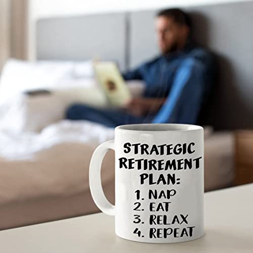 Generic Funny Coffee Mug Retirement Gifts for Women Men, white 11 Oz Funny Mug Strategic Retirement Plan Nap Eat Relax Repeat, Retirement Gifts for Women, Funny Gift for Gag Gift, Elephant, Christmas