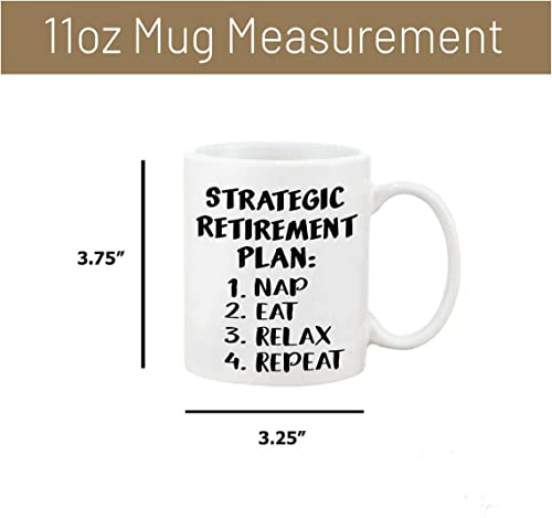 Generic Funny Coffee Mug Retirement Gifts for Women Men, white 11 Oz Funny Mug Strategic Retirement Plan Nap Eat Relax Repeat, Retirement Gifts for Women, Funny Gift for Gag Gift, Elephant, Christmas