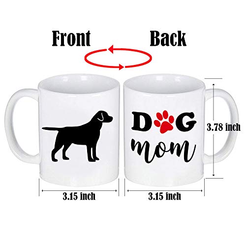 LOZACHE Dog Mom Gifts for Women, 11oz Best Dog Mom Ever Coffee Mug Cup Dog Lovers Gift For Mom, Fur Mama, Wife, Mother, Sister, Aunt, Her, or Friends (Dog)