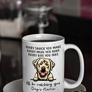 Personalized Labrador Retriever Coffee Mug, Every Snack You Make I'll Be Watching You, Customized Dog Mugs for Mom Dad, Gifts for Dog Lover, Mothers Day, Fathers Day, Birthday Presents