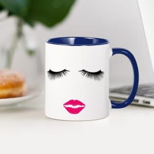 CafePress Lipstick And Eyelashes Mugs Ceramic Coffee Mug, Tea Cup 11 oz