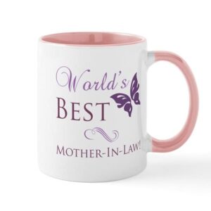 cafepress world’s best mother in law mug ceramic coffee mug, tea cup 11 oz