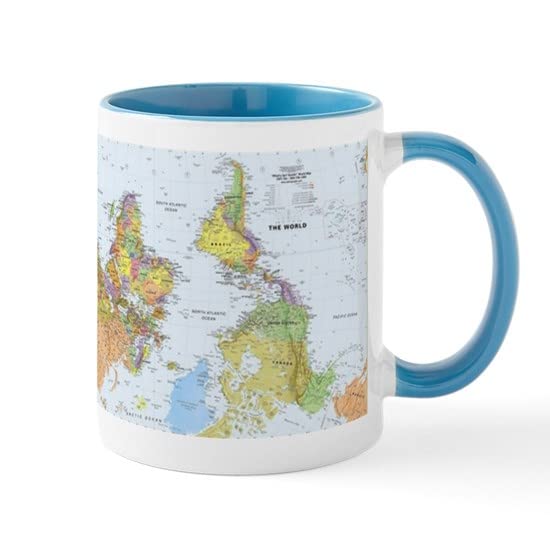 CafePress Map A World Turner Upsidedown Mugs Ceramic Coffee Mug, Tea Cup 11 oz