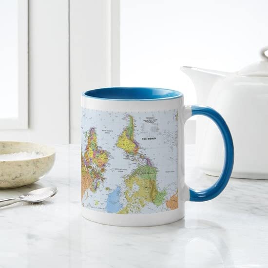 CafePress Map A World Turner Upsidedown Mugs Ceramic Coffee Mug, Tea Cup 11 oz