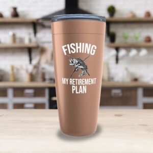 Fishing Lovers Copper Edition Viking Tumbler 20oz - Fishing My Retirement Plan - Fisherman Fisher Boyfriend Lure Outdoorsmen Bass Pro Boat Lake Lovers Rod